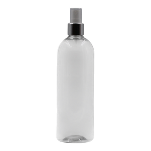 500ml Clear Tall Packaging Bottle/White & Chrome Mist Spray – Wagneers ...